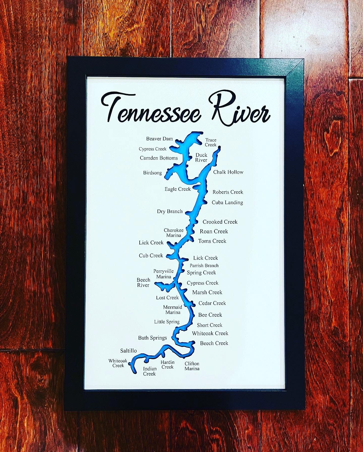 Tennessee River Maps with Bays Outlined – Five to Nine Woodworks